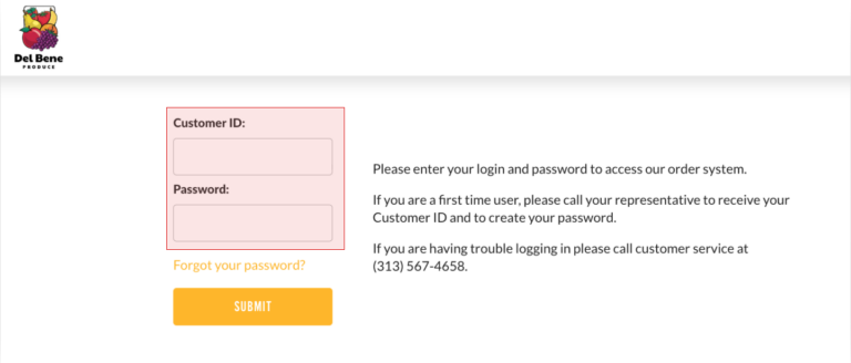 Place an Online Order - Del Bene Produce